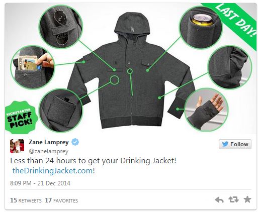 Fans drunk in love with Drinking Jacket Kickstarter | wtsp.com
