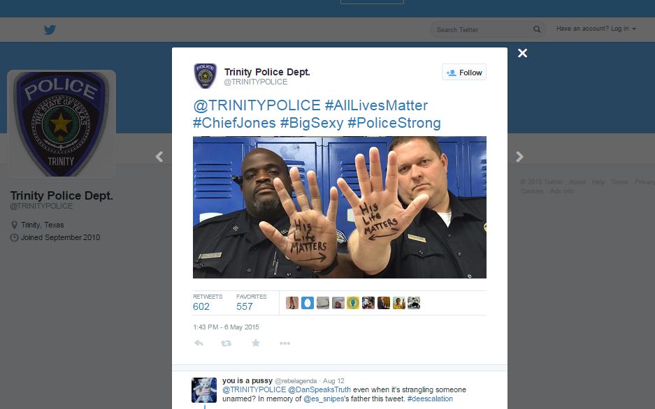 Texas police chief and officer's "His Life Matters" message goes viral ...
