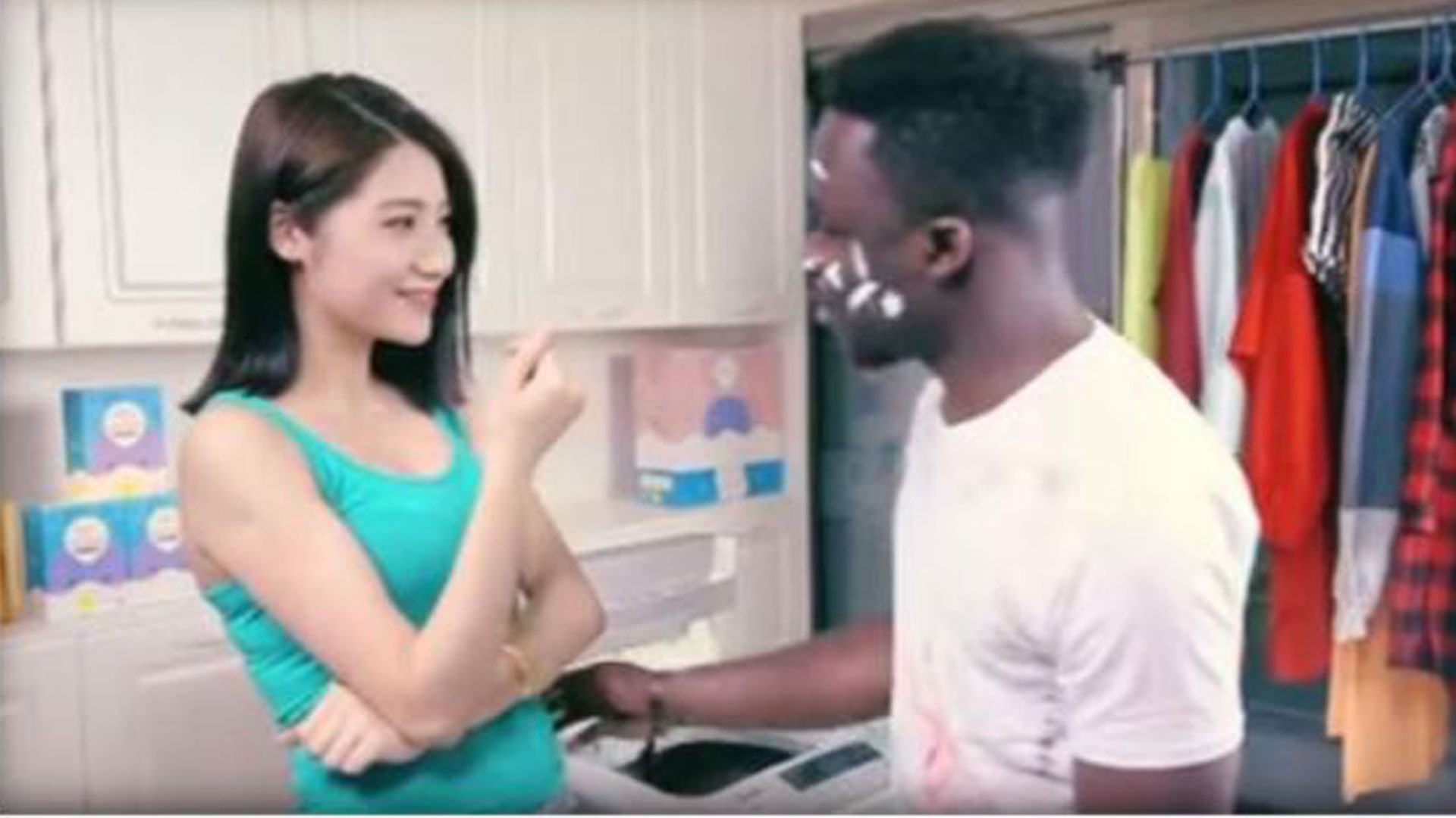 Chinese laundry soap ad shows man "washed" from black to Asian | wtsp.com