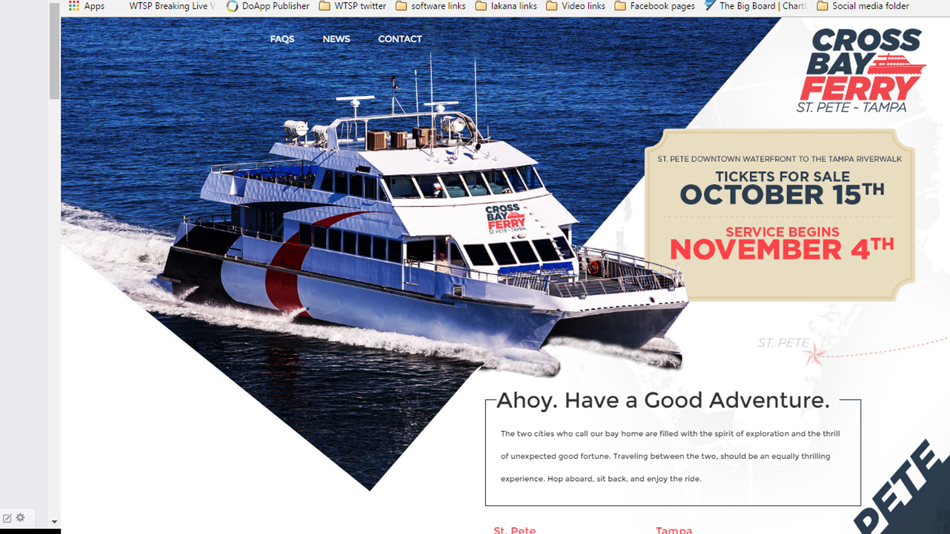 Cross-Bay Ferry between St. Pete and Tampa to open in November | wtsp.com