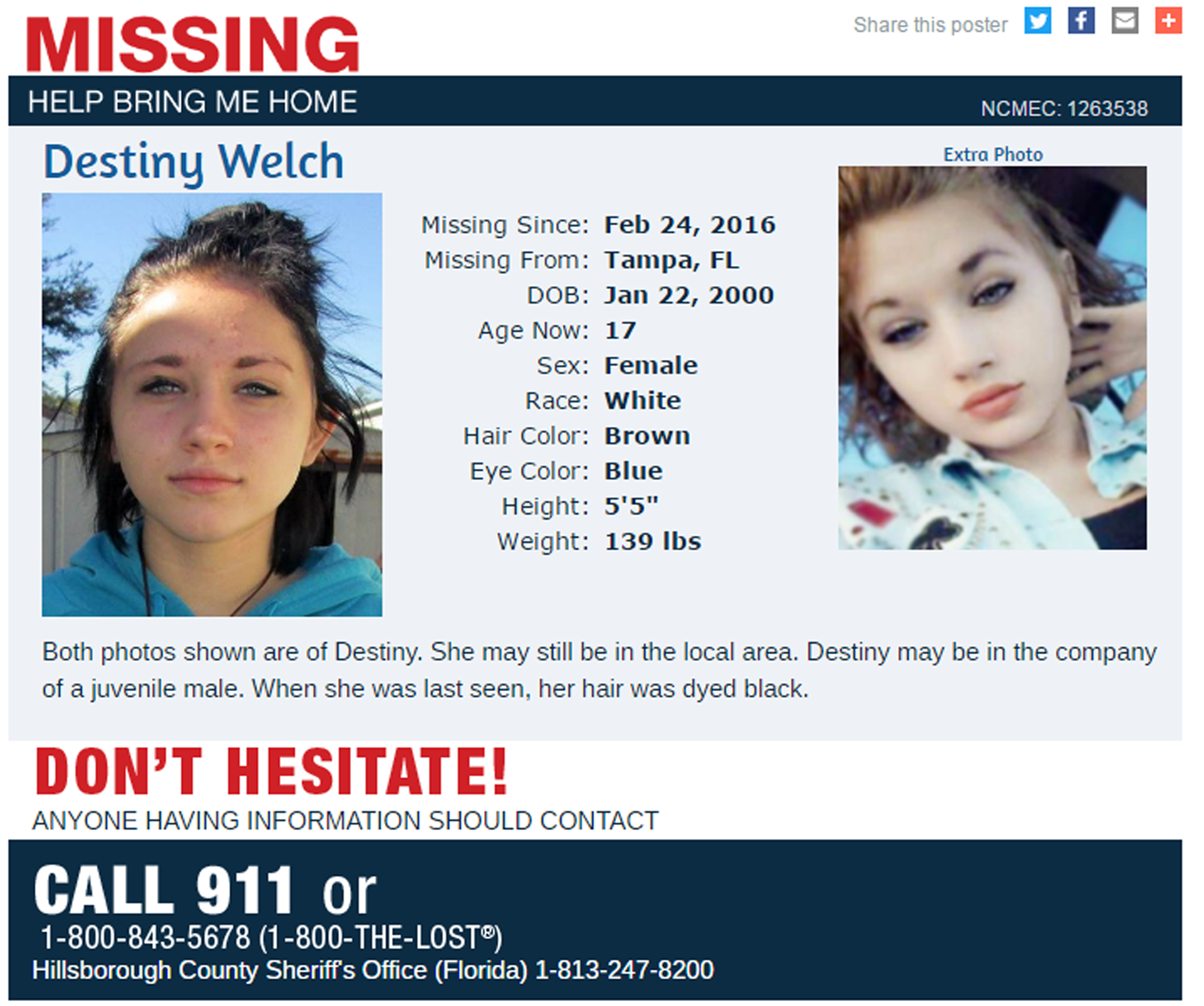 Missing teen girl last seen in Tampa area | wtsp.com